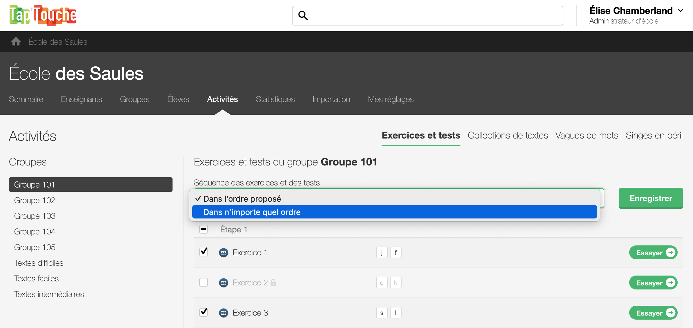 Superviser le programme de formation Tap’Touche