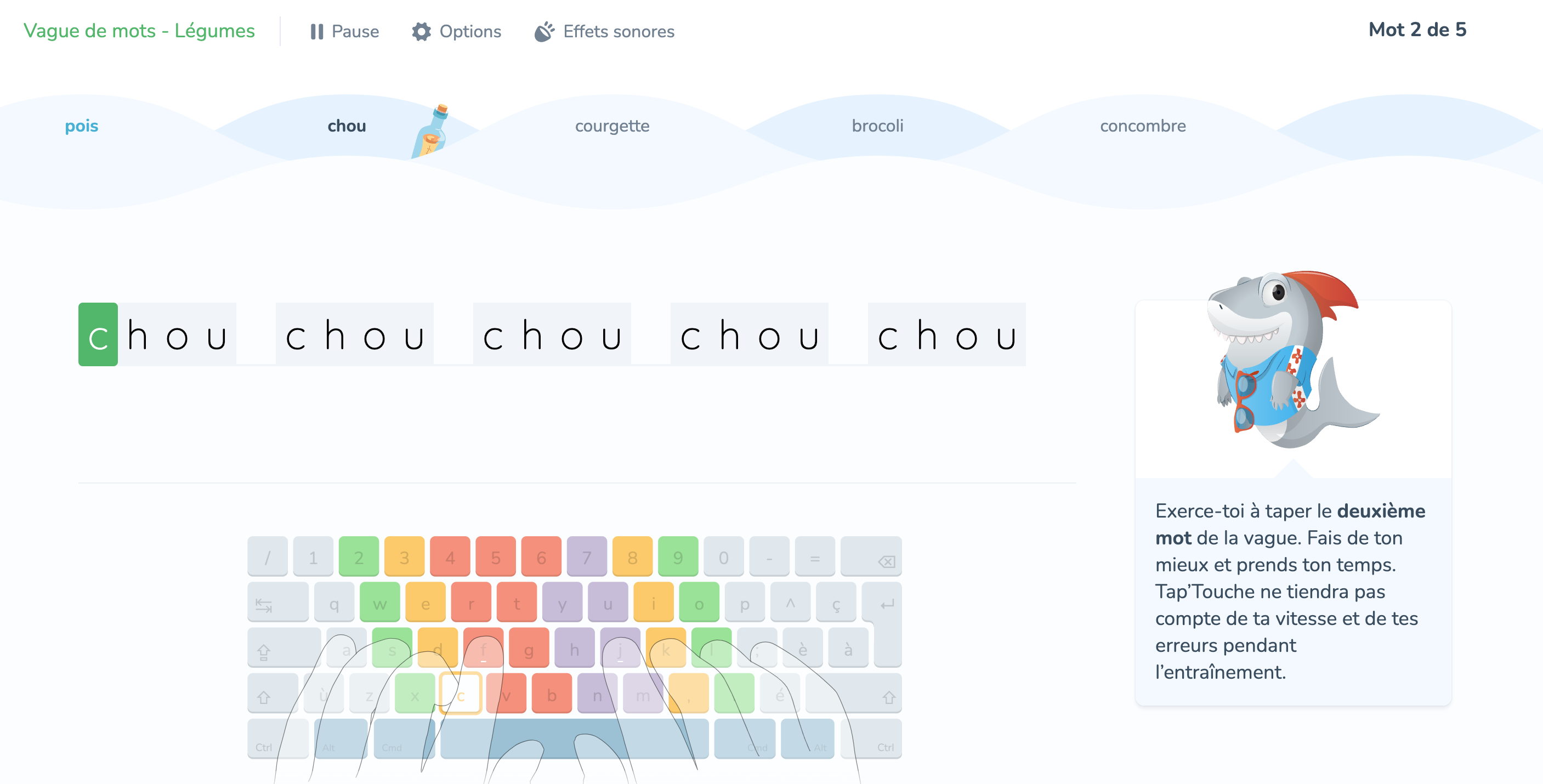 Plongez dans les vagues de mots