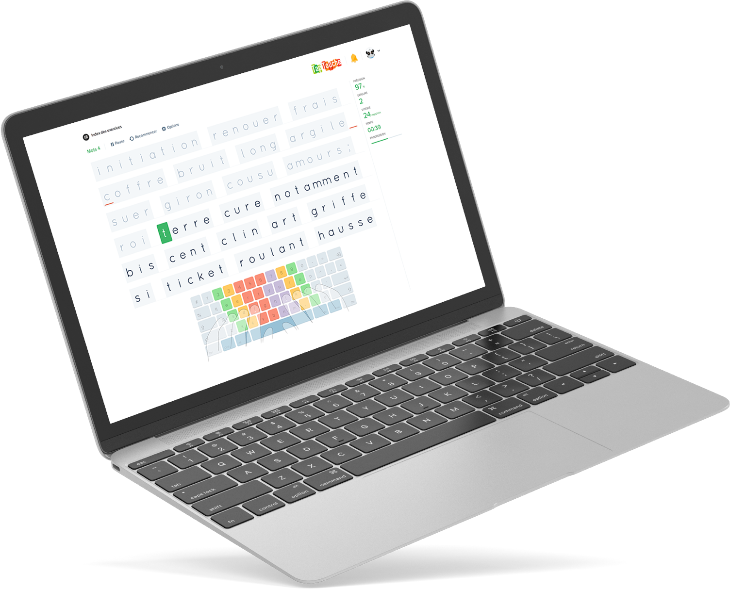 Cours de dactylo pour l’école à la maison | Tap’Touche